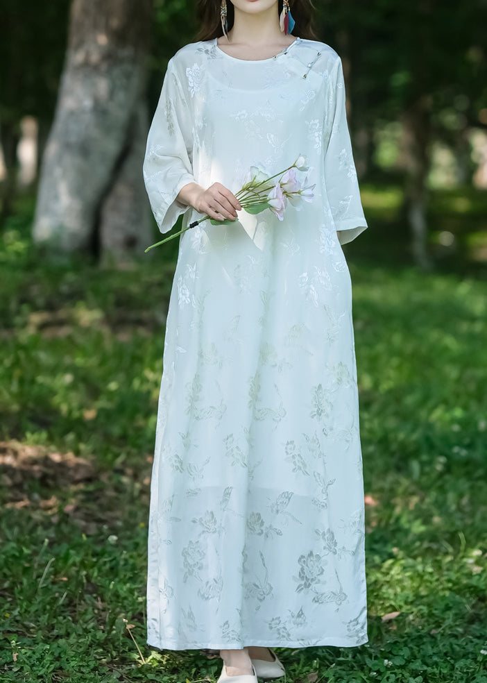 New Summer Chinese Style Dress For Women,Jacquard Floral Pattern ...