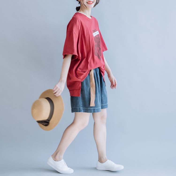 Women Loose Black And Blue Cowboy Shorts For Summer K6052– FantasyLinen