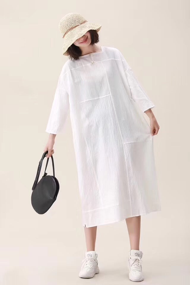 Cotton Linen Spring Fall Casual Dresses For Women 19108– FantasyLinen