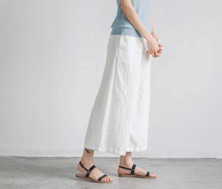 Pure Color Linen Trousers White Women Slacks Pants– FantasyLinen