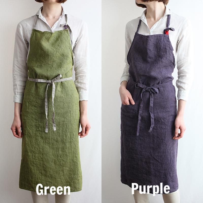 Linen APRON Gift Chef Works Handmade Apron French Style Cross Front Wi ...